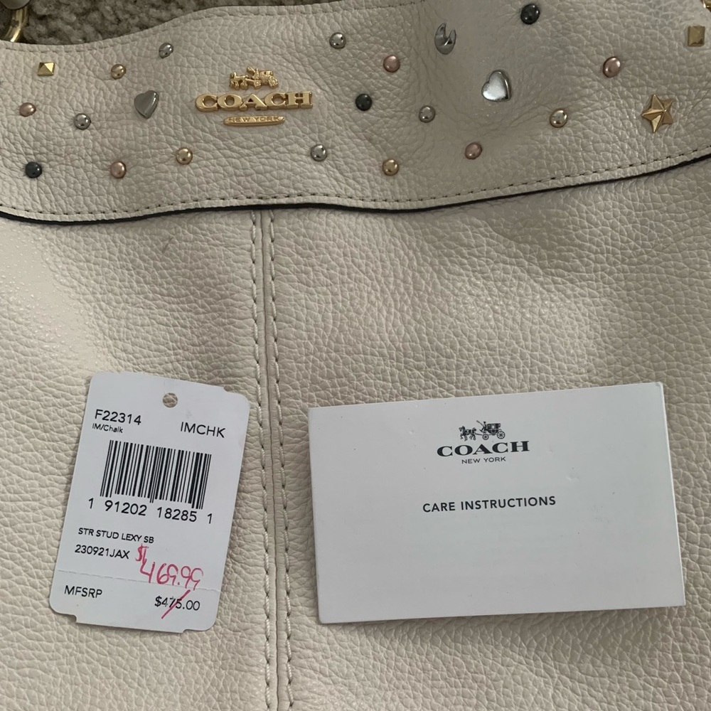 Ivory Leather Coach Purse - Gem